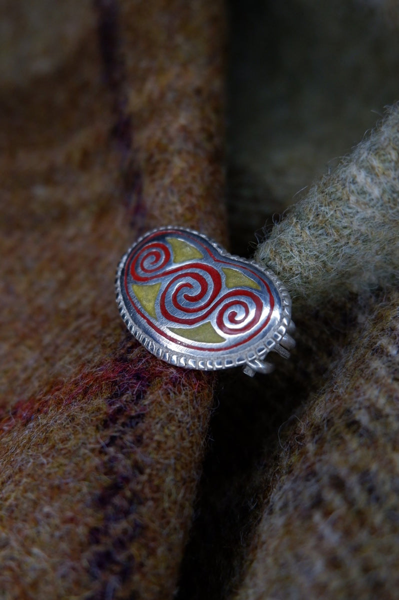 Pictish Brooch with a Swirly Pattern and Enamel - Sterling Silver ...